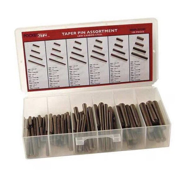 DISP-TP100 TAPER PIN ASSORTMENT 100PC | Bolts Plus Inc.