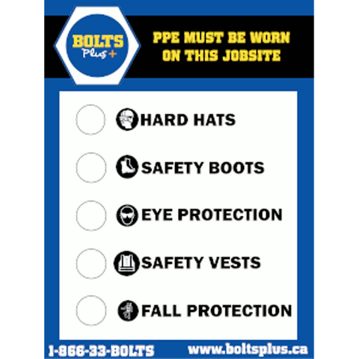PPE REQUIRED 24 X 36 SIGN | Bolts Plus Inc.