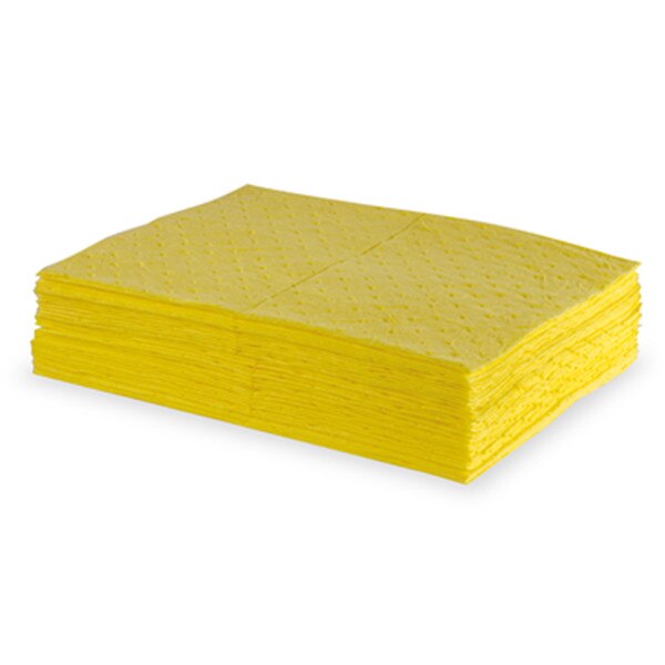 YELLOW CHEMICAL ABSORBENT SPILL PAD 10/PK | Bolts Plus Inc.