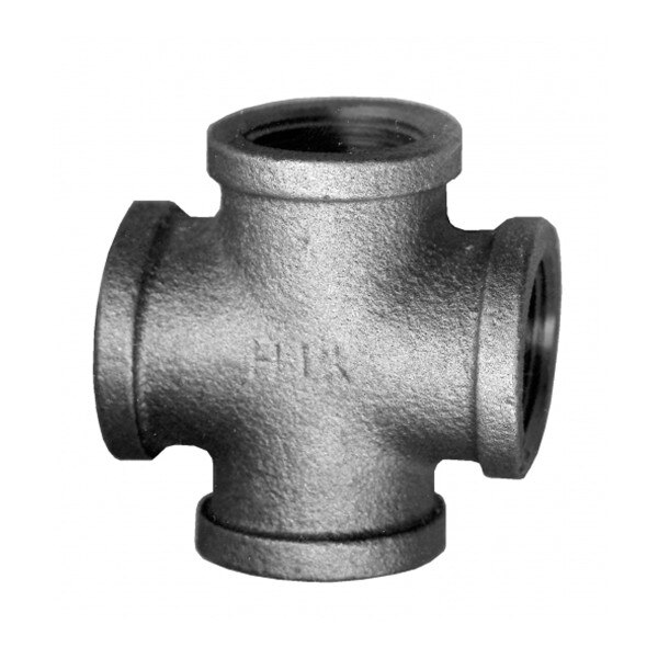 BI-102-D 1/2 FEMALE BLACK IRON FITTING CROSS | Bolts Plus Inc.