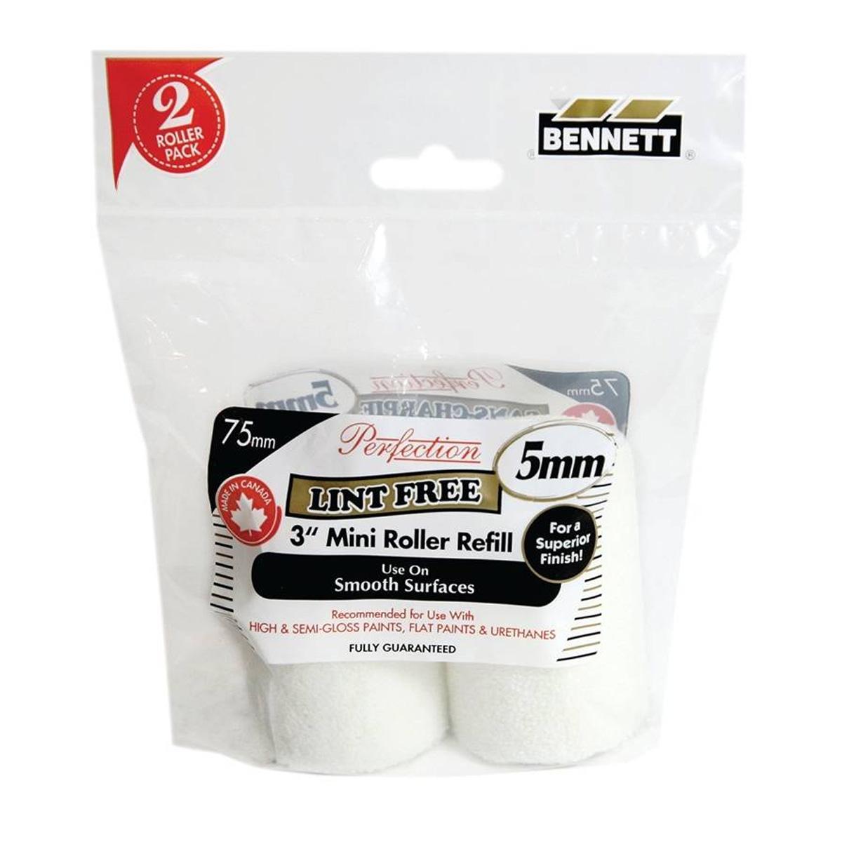 3IN LINT FREE MINI PAINT ROLLER REFILL 2/PK | Bolts Plus Inc.