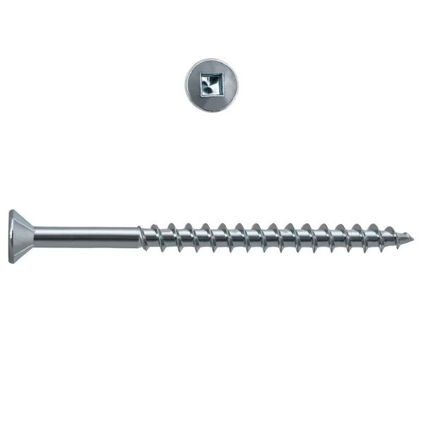 Flat Quadrex Low Root Partical Board Screw; Zinc Plated | Bolts Plus Inc.