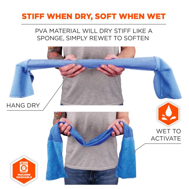 Ergodyne Chill Its Multi Purpose Cooling Towel PVA Microfiber Blue