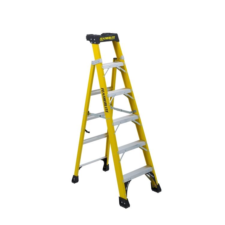 EXTRA-HEAVY DUTYFIBERGLASS CROSS STEP LADDER | Bolts Plus Inc.