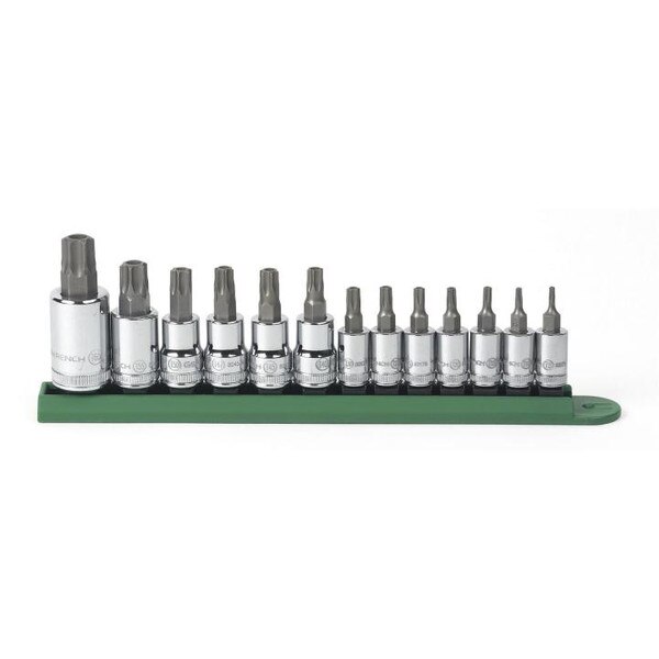 13 PC. 1/4IN 3/8IN & 1/2IN DRIVE TAMPER PROOF TORX BIT SOCKET SET ...