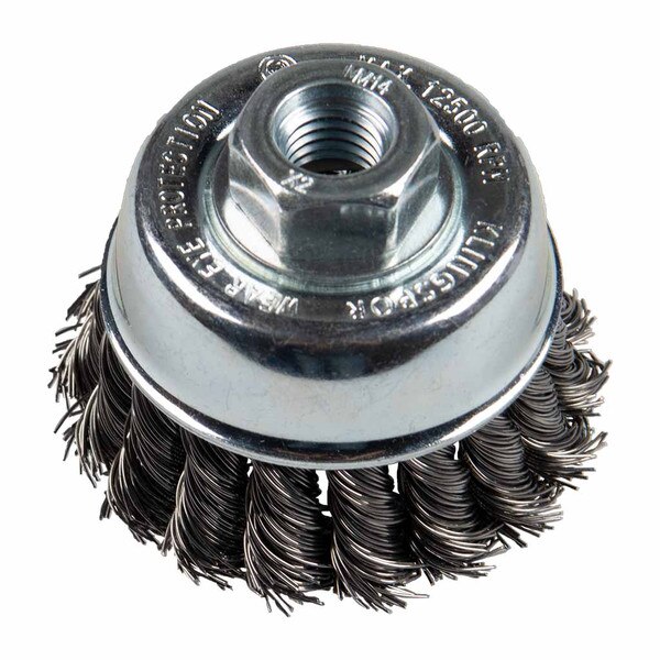 5 X 5/8-11 KNOTTED WIRE CUP WHEEL .020 STAINLESS STEEL | Bolts Plus Inc.