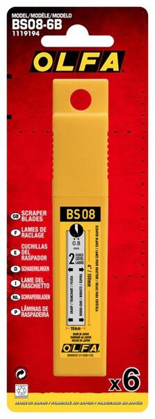 OLFA 100MM BS08-6B 4IN THICK SCRAPER BLADES 6PK | Bolts Plus Inc.