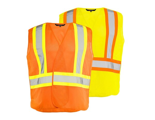 HI VIS 5 PT. TEARAWAY MESH TRAFFIC VEST | Bolts Plus Inc.