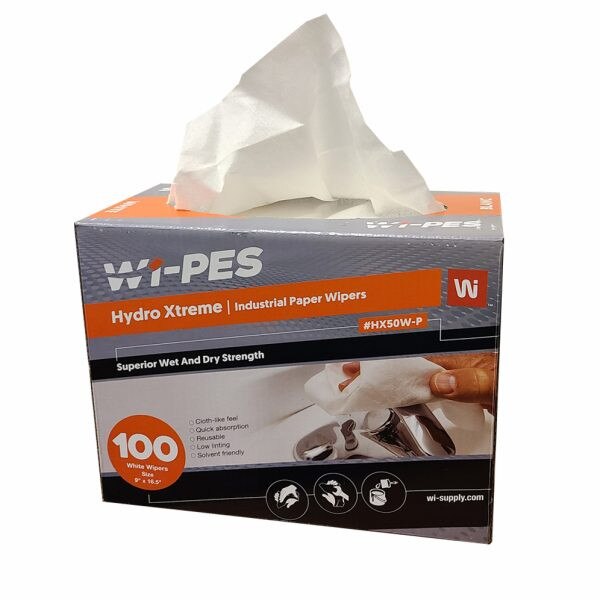 4200PY / 9010 WHITE POP OUT WIPES 100/BX | Bolts Plus Inc.